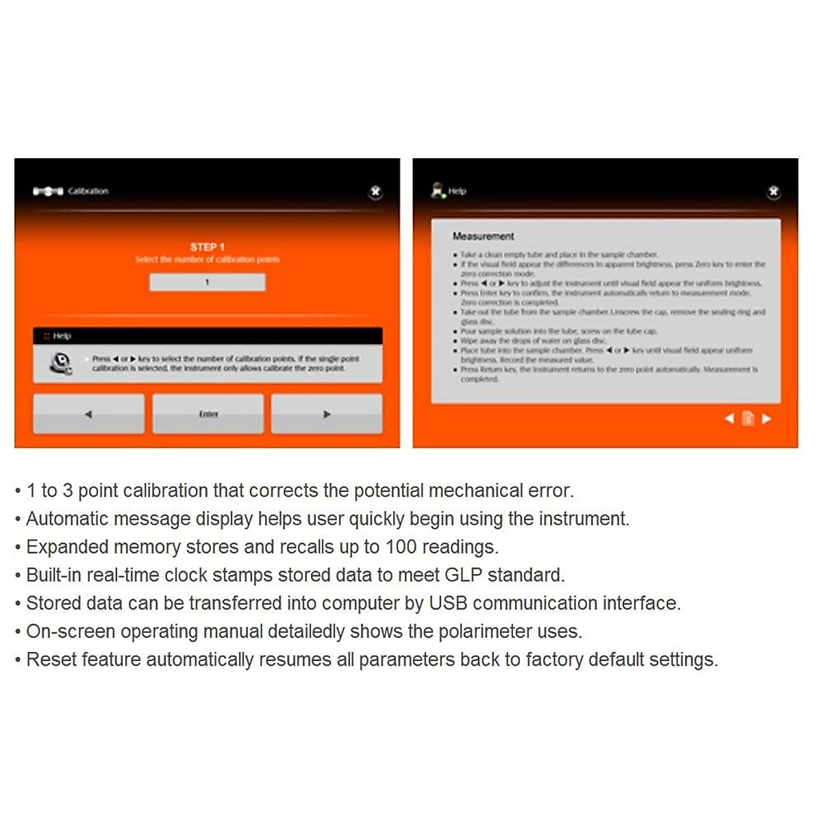 CNYST Semiautomatic Polarimeter Lab Polarimeter with Range ±90°±130°Z Accuracy ±0.02°±0.05°Z 4.5" Color Touch Screen 100 Data Sets Stored 1 to 3 Point Calibration White