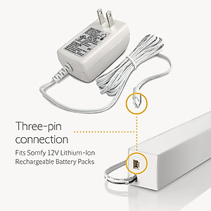 Somfy Lithium-ion Charger - Charge Rechargeable Lithium ion Battery for Motorized Shades, Blinds, Curtains and Awnings - Long Lasting Power for Battery Pack - Somfy Battery Charger - #9025166