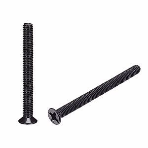 uxcell M3 x 35mm Phillips Screw Fastener Black for Laptop PC TV Fan Switch 50pcs