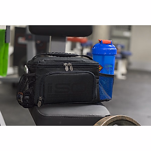 Small Meal Prep Lunch Bag ISOMINI 2 Meal Insulated Lunch Bag Cooler with 4 Stackable/Reusable Meal Prep Containers, 1 Ice Pack ISOBRICK, and 1 Shoulder Strap - Made in USA (Marine Woodland)