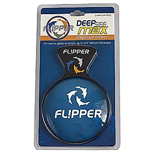 FL!PPER DeepSee Aquarium Magnifier Magnetic Viewer, Orange Filter Lens & Rechargeable LED Spotlights – Fish Tank Magnifying Glass – Flipper Fish Tank Accessories, 5"