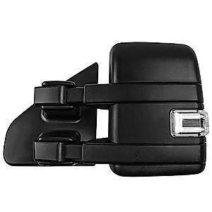 FEIPARTS Tow Mirrors Towing Mirrors Fit for 2004-2014 for Ford for F-150 Pickup Truck Towing Mirrors with Left Right Side Turn Signal Indicator Power Adjusted Heated Puddle Light with Black Housing