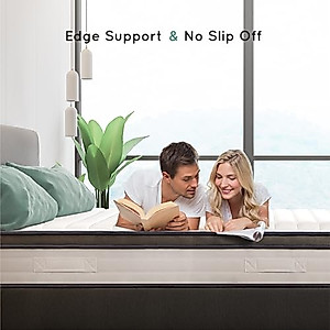 Z-hom King Mattress Bed, 10 Inch Cooling Memory Foam Spring Mattress in a Box, Hybrid Innerspring Euro Top Mattress with Individual Pocket Coils for Silent Sleep, Mid Soft Mattress King Size, White