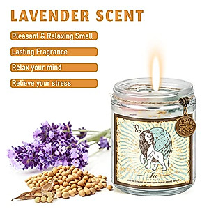 Zodiac Candles - Leo Candle, Astrology Gifts for Women,Crystal Candles Gifts for Women,Zodiac Gifts,July-August  Birthday Gifts,Leo Gifts,Horoscope Scented Candles with Crystals Inside-7oz