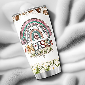 HUBUPU Nurse Gifts, Tumbler 20 Oz With Lid And Straw, A Truly Nurse, Tumblers Nurses Coffee Cups Week For Nursing Women School