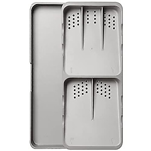 KAKUNM Expandable Utensil Organizer | Plastic Flatware Drawer Organizer, Flatware Drawer Tray for Silverware, Cutlery Holder With 6 Compartments Compact Storage Organization for Spoons Forks Knives