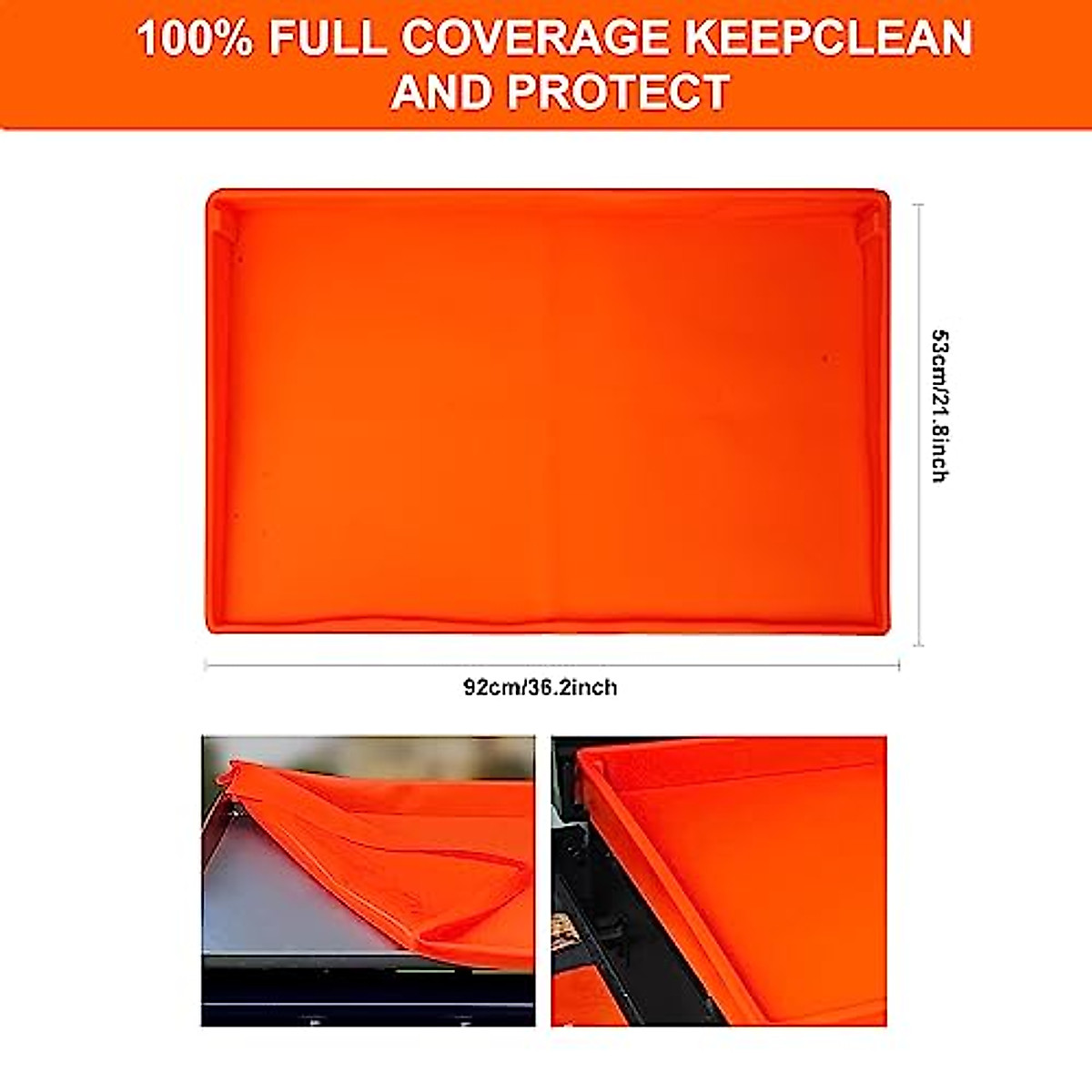 USRCAKW 36 Inch Upgrade Full-Wrap Edge Griddle Mat Cover for Blackstone, Silicone Grill Mat Griddle Protector Blackstone Accessories Reusable and Durable, Protect from Dust, Rust, Insects and Leaves