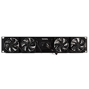 PROCOOL SP480XT-E / 2U Temperature Controlled Silent Rack Fan/Airflow= Exhaust/Home Theater AV Cabinet Cooling Broadcast Server Recording Studio Rack Fan
