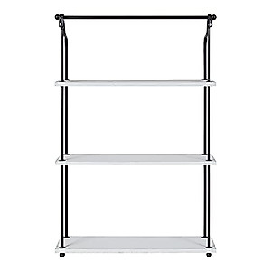 Kate and Laurel Walters Modern 3-Tier Hanging Shelf, 21 x 32, White, Decorating Wall Mounted Storage Shelf for Wall