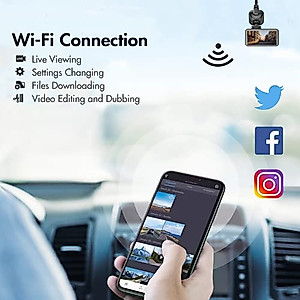 Dual Dash Cam Front 4K and Rear 2K, Wi-Fi, GPS, Dash Camera for Cars with 3 Inches IPS Screen, Car Camera Driving Recorder with Night Vision, Parking Mode