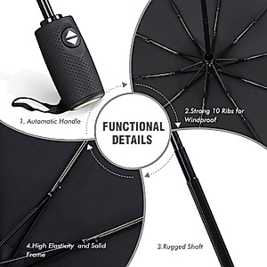 ZOMAKE Small Travel Umbrella Compact Portable Collapsible Umbrellas for Rain, Windproof, Automatic Lightweight Paraguas for Women, Men(Black)