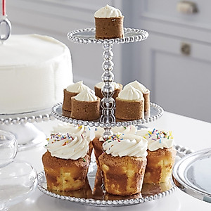 Mariposa Pearled 3-Tiered Cupcake Server