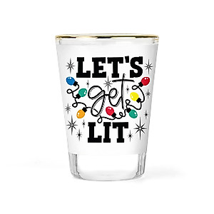 Christmas Shot Glass | Let's Get Lit | Christmas Party Shot Glasses | XMAS Shot Glass | Xmas Gift | Christmas Glass | Merry Christmas