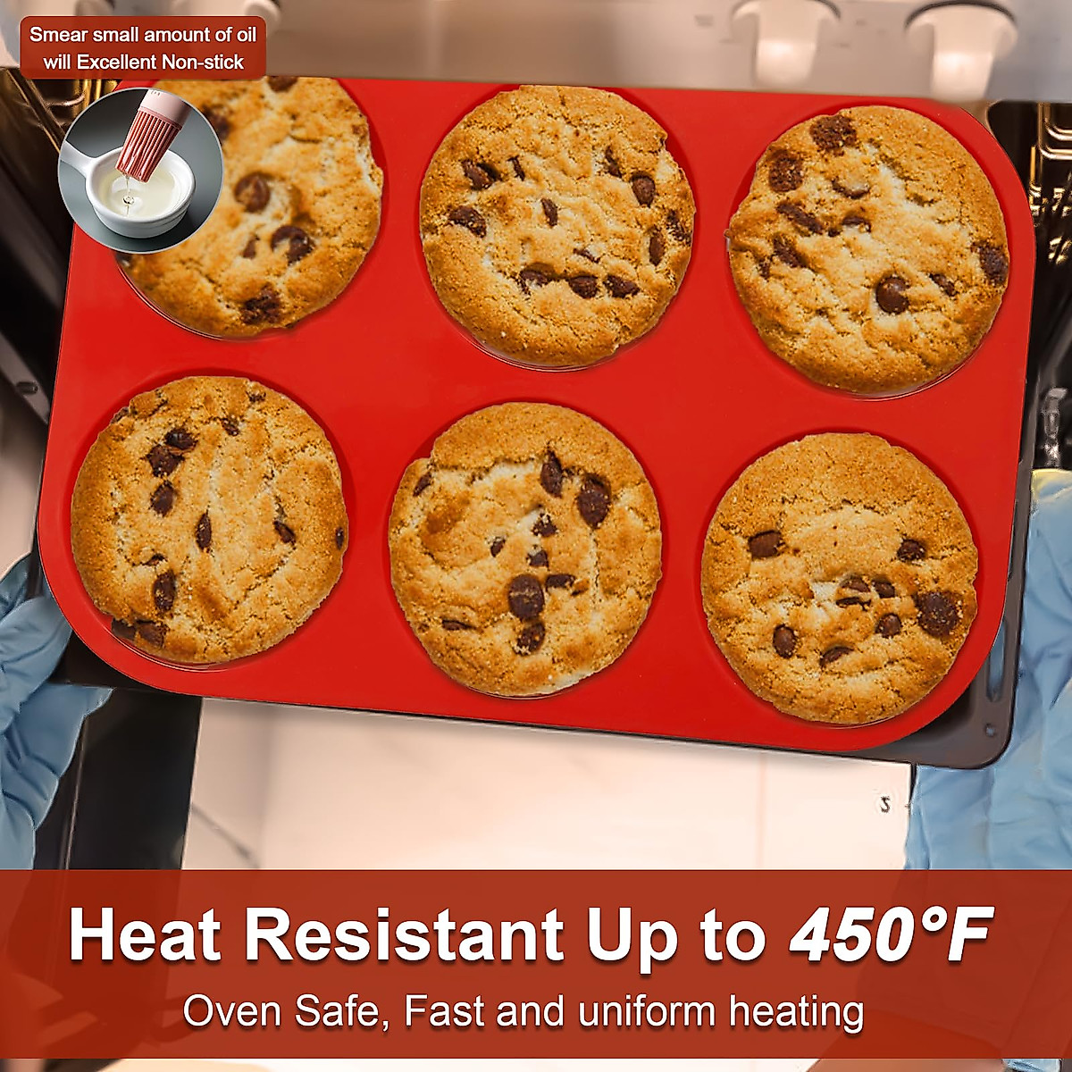 GDDGCUO Muffin Top Pan, 4 Inch Silicone Muffin Top Pans for Baking, Perfect for Hamburger Bun, Egg Sandwich Molds, Mini Pie, Egg Muffin, Food Grade and BPA Free (4 Inch, 2Pcs)