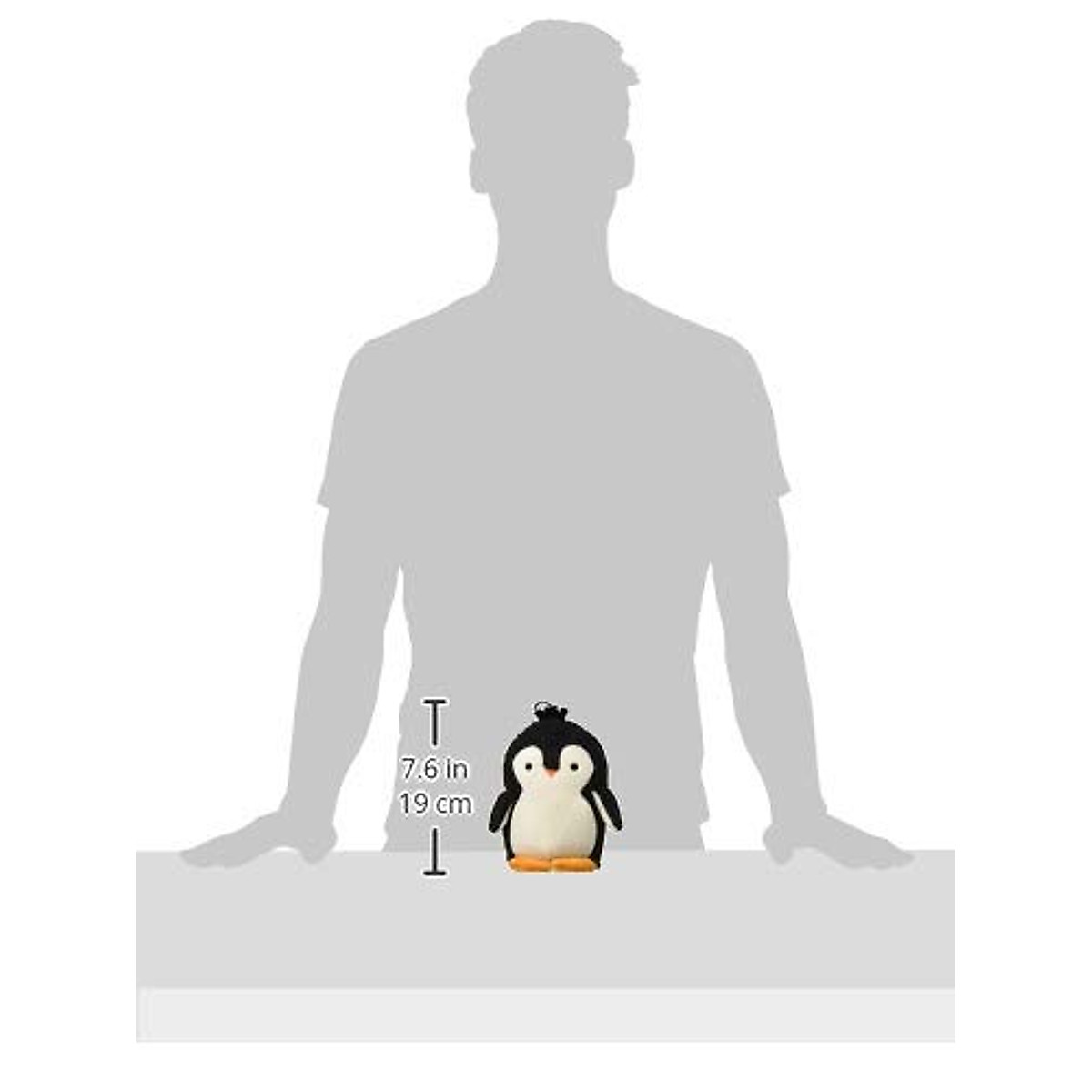 TrustyPup Strong 'N Silent Penguin Silent Squeak Plush Dog Toy, Chew Guard Technology - Black/White, Medium