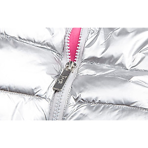 Mud Kingdom Toddler Kids Hooded Vests Jackets Zip-up Lightweight Casual Warm Autumn Winter Silver White 4T