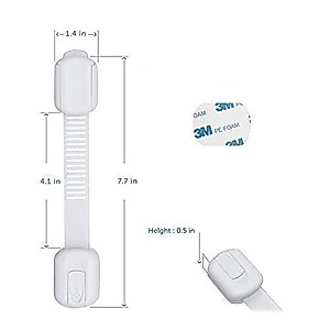 Eco-Baby Safety Cabinet Proofing for Babies - 3M Adhesive Baby Proofing Straps, Refrigerator Lock Straps, Child Proof Locks for Cabinet, Toilet Seat,Cupboard,Door with Easy Installation (12 Pack)