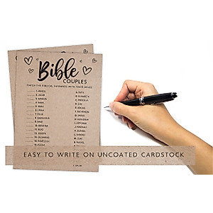 Your Main Event Prints Bridal Shower Games, Fun Activities, Kraft Minimalist Style (Bible Couples Game)