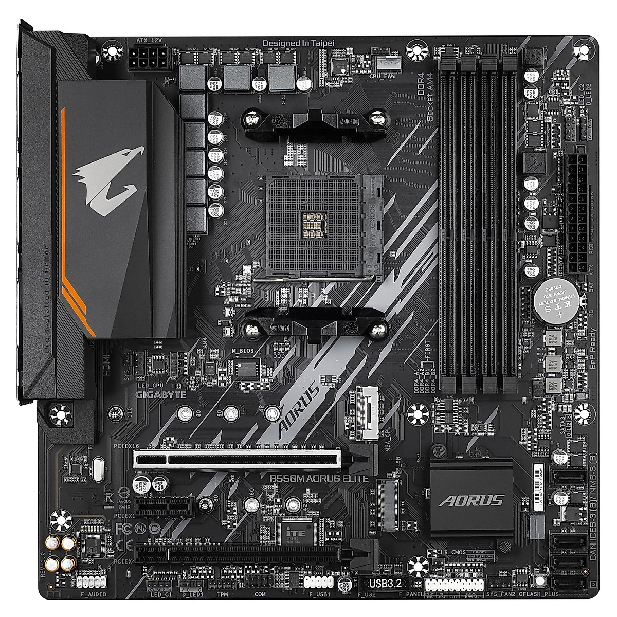 Gigabyte B550M AORUS Elite Motherboard, B550 Chipset, AMD AM4, mATX, DDR4