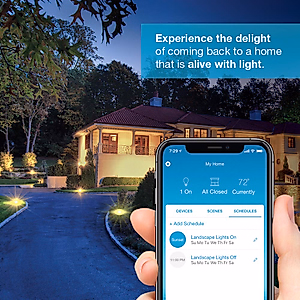 Lutron Caséta Weatherproof+ Outdoor Smart Plug On/Off Switch | Works with Alexa, Google Assistant, Ring, Apple HomeKit (smart hub required) | for Landscape and String Lighting | PD-15OUT-BL | Black