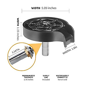 Kitchen Sink Glass Rinser,Faucet Bar Glass Rinser,Bottle Washer,Kitchen Sinks Accessories,Cup Cleaner for Bottle,Glass Cleaner Sink Attachment,Matte Black