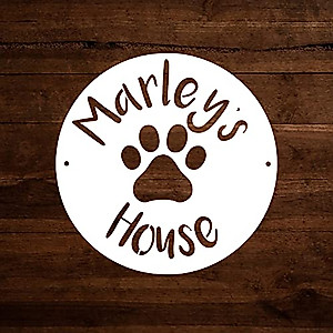 RBPCAAR Custom Dog Kennel Sign Personalized Metal Dog House Sign Personalized Sign for Dog