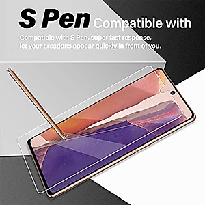 Galaxy Note 20 Tempered Glass Screen Protector + Camera Lens Protector [ 2 + 2 Pack ] [Compatible Fingerprint] [Anti-Scratch] [Case Friendly] Clear HD Protective Film for Samsung Galaxy Note 20