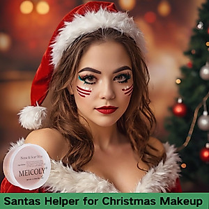 MEICOLY Scar Wax Kit with Spatula,Fake Nose Putty for Santa Christmas Makeup,SFX Scar Makeup,Fake Scar Modeling Wax for Realistic Scar,Wound and Cut,Halloween Special Effects Makeup,Dark,(1.67Oz)