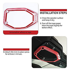Voodonala for Jeep JL Top Speaker Audio Surround Trim for 2018 2019 Wrangler JL JLU 2020 Gladiator JT Trunk Red Carbon Fiber