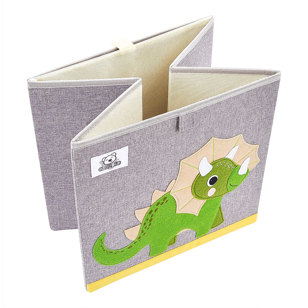 CLCROBD Foldable Animal Cube Storage Bins Fabric Toy Box/Chest/Organizer for Toddler/Kids Nursery, Playroom, 13 inch (Triceratops)