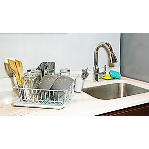 3 Pc Grey Dish Drying Rack Set | Dish Rack | Sink Drying Rack | Dish Drainer | Sink Dish Rack (Matt Grey)