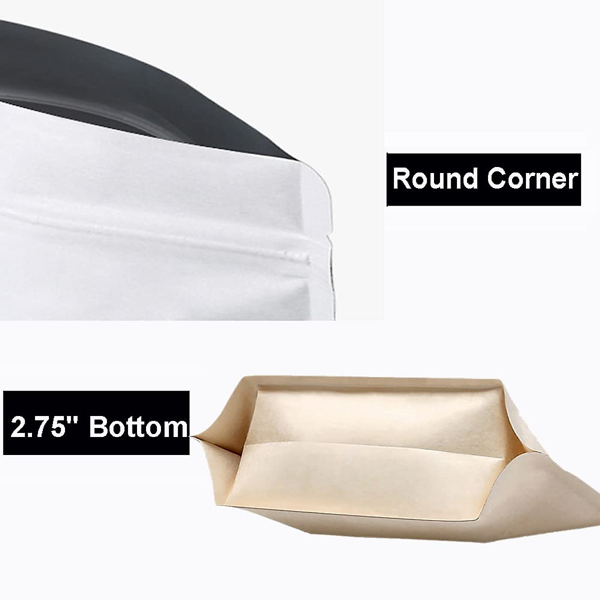 Muka 50 PCS Rice Paper Foil Lined Stand Up Pouch, Reusable Zip Mylar Bags-Mint-7.8x7.8inch