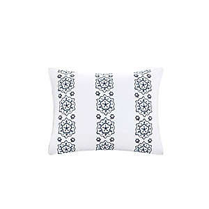 Intelligent Design Complete Bed In A Bag Casual Boho Comforter with Sheet Set Decorative Pillow, All Season Bedding Set, Twin, Loretta Navy 7 Piece