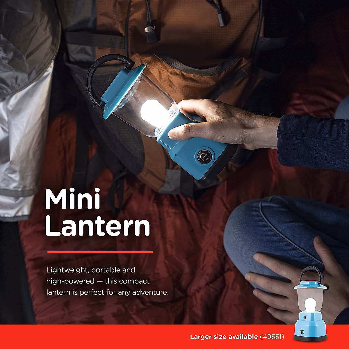Enbrighten LED Mini Camping Lantern, Battery Powered, 200 Lumens, 40 Hour Runtime, 3 Modes, Night Light for Kids, Ideal for Hiking, Outdoors, Emergency, Snow, Hurricane and Storm, Teal, 49561