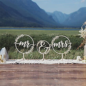 Mr and Mrs Wedding Sign for Rustic Just Married Party Table Decoration - Wooden