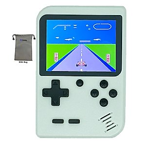 RFiotasy Handheld Game Console with 400 Classical FC Games Console 2.8-Inch Color Screen Support for TV Out , Christmas Birthday Presents for Kids, Adults (White)