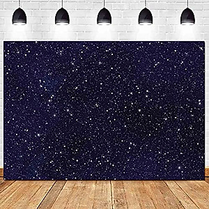 HQM 8x6FT Soft Fabric/Polyester Backdrop Night Sky Star Universe Space Starry Photo Background Boy or Girl Birthday Party Decor Banner