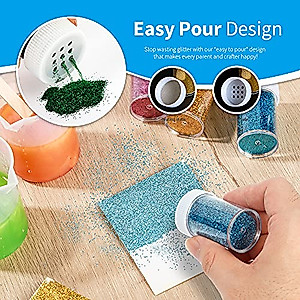 Fine Glitter, Teenitor 24 Jars Glitter for Resin Art Crafts, Tumbler Scrapbooking, Body Nail Glitter