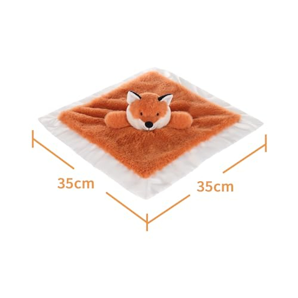 Apricot Lamb Stuffed Animals Yellow Fox Soft Security Blanket Infant Nursery Character Blanket Luxury Snuggler Plush Baby Lovey(Yellow Fox, 14 Inches)