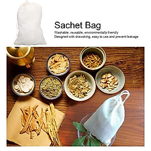 FIYO Cheese Cloths,50PCS 7.9 x 11.8 Inch Cotton Drawstring Bag Reusable Muslin Bag Cotton Bags with Drawstring Spices Sachet Bag for Household