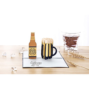 Liif Beer 3D Greeting Pop Up Fathers Day Card, Happy Birthday Card For Dad, Husband, Son, Brother, Men, Congratulations, Retirement, Friendship, Thinking Of You