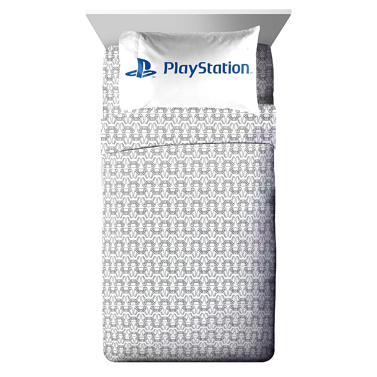 PlayStation X-Ray Gamer 5 Piece Twin Size Bed Set - Includes Comforter & Sheet Set - Super Soft Kids Bedding Fade Resistant Microfiber (Official Product)