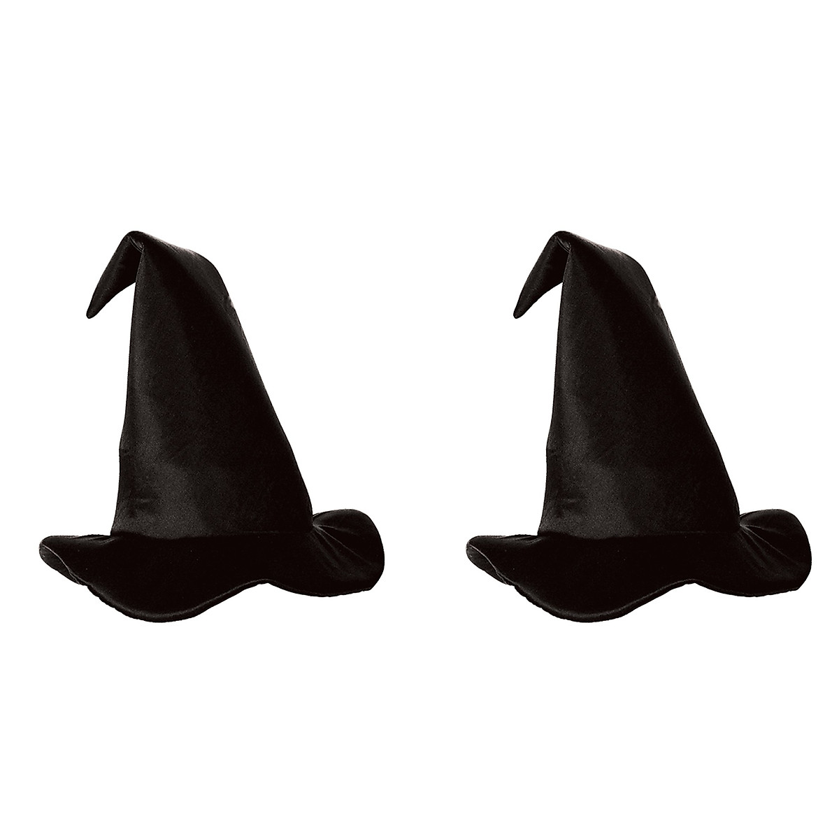 Beistle 2 Count Witch Hat for Halloween, Black Satin Foam-Backed Headwear, Spooky Costume Party Accessories for Cosplay and Trick-or-Treat, One Size