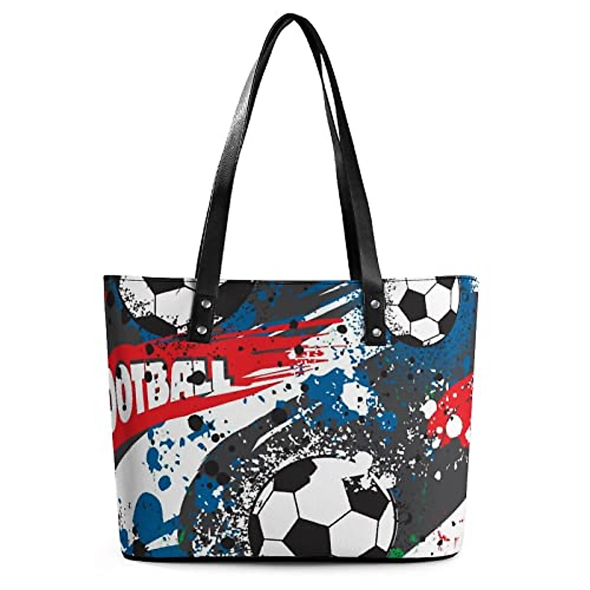 Womens Handbag Football Sport Leather Tote Bag Top Handle Satchel Bags For Lady