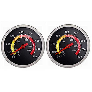 2 pcs BBQ Grill Temperature Gauge, Charcoal Pit Grill Smoker Thermometer Gauge BBQ Temp Gauge