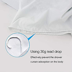 Kas Home Funny Quotes Fabric Shower Curtain Modern Farmhouse Bathroom Curtain Set with Hooks Tropical Green Leaves Shower Curtain for Bathroom Decor (White - GN, 72 X 72 inch)