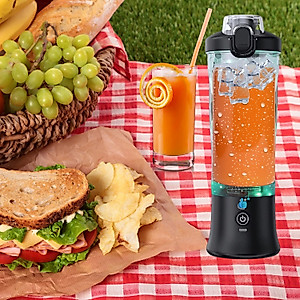 Best 4Vi Portable Blender, Rechargeable Mini Blender For Shakes And Smoothies 20 Oz Mini Blender Cup with Travel and USB Rechargeable for Office, Gym, Kitchen BLACK