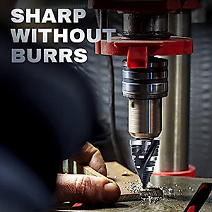 BLEKOO Step Drill Bits, Total 27 Sizes, Double Spiral Fluted 7/8" to 1-3/8" 2 PCS Set for Stainless Steel, Wood, Plastic, M2 HSS, 3/8 Triangle Shank