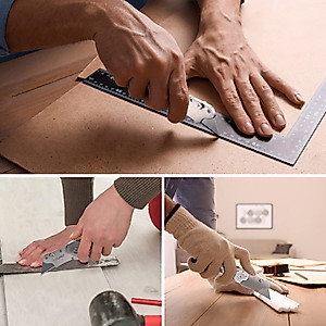 AZUNO Wood Handle Folding Utility Knife with Stainless Steel Head, Quick-change Blade & Back Lock