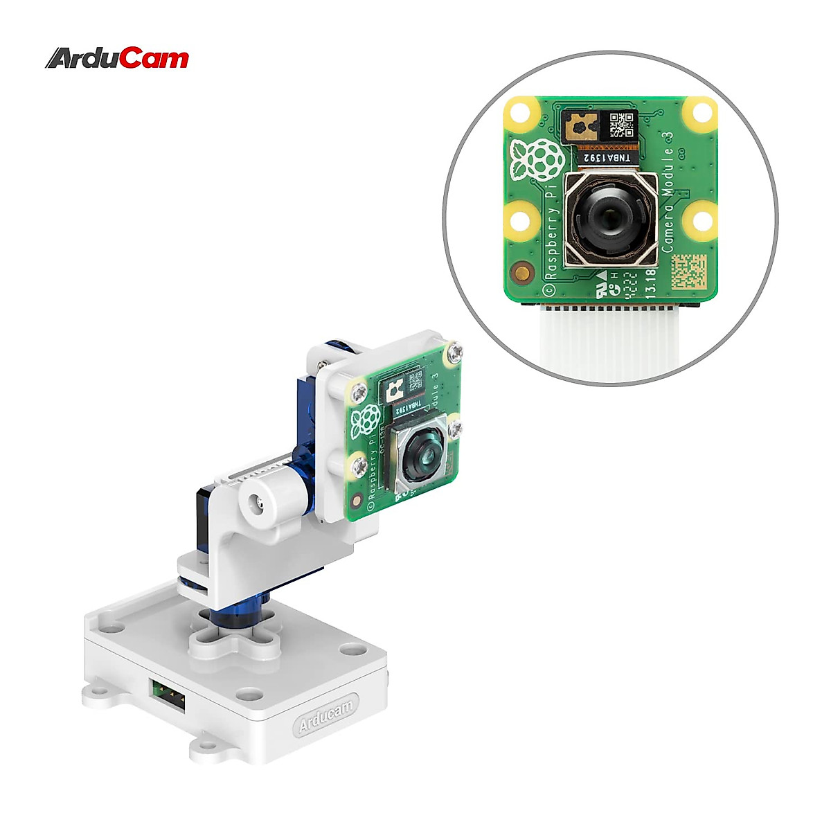 Arducam Upgraded Camera Pan Tilt Platform Compatible with Raspberry Pi Camera Module 3/V1/V2, Nvidia Jetson Board